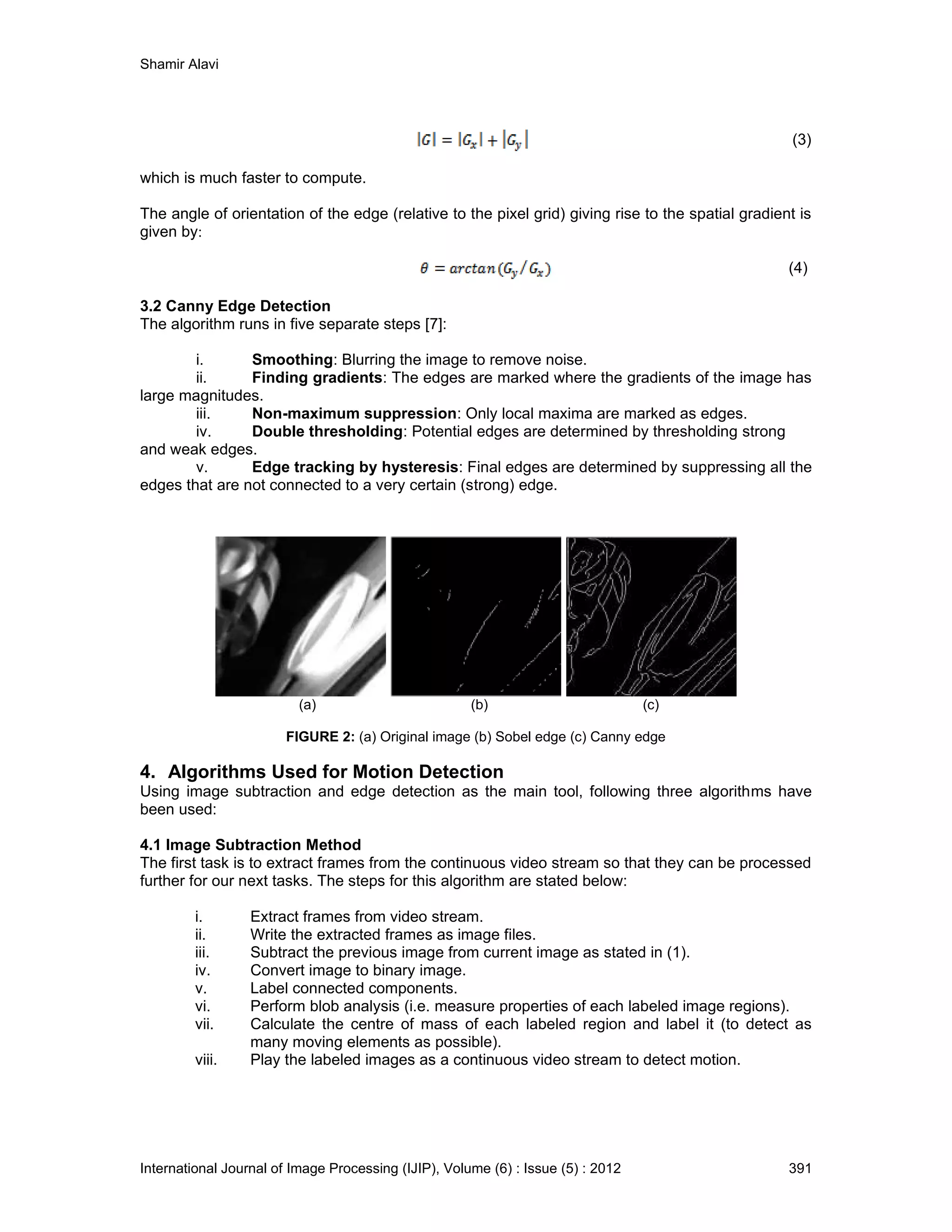 Comparison Of Some Motion Detection Methods In Cases Of Single And