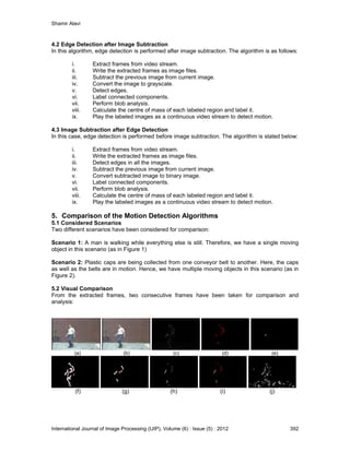 Comparison of Some Motion Detection Methods in cases of Single and Multiple Moving Objects | PDF