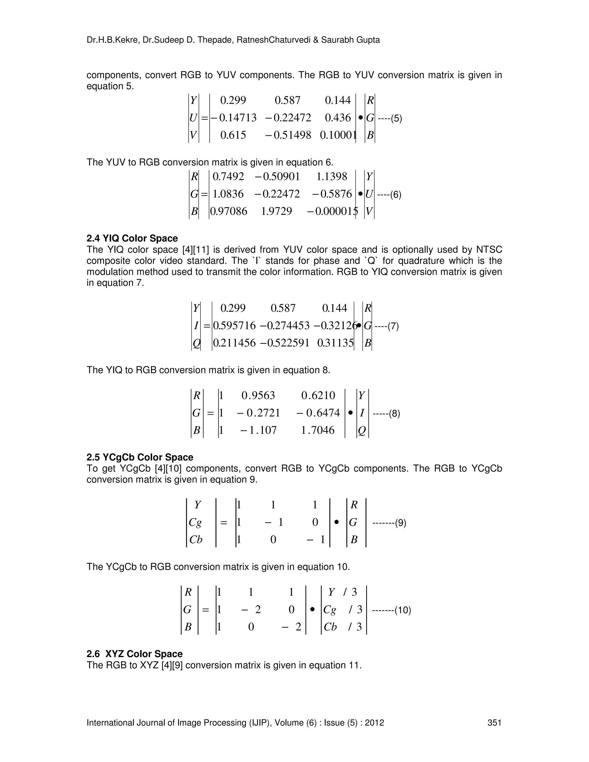 Walsh, Sine, Haar & Cosine Transform With Various Color Spaces for ‘Color to Gray and Back’ | PDF