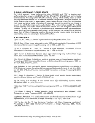 Color Image Watermarking using Cycle Spinning based Sharp Frequency Localized Contourlet ...