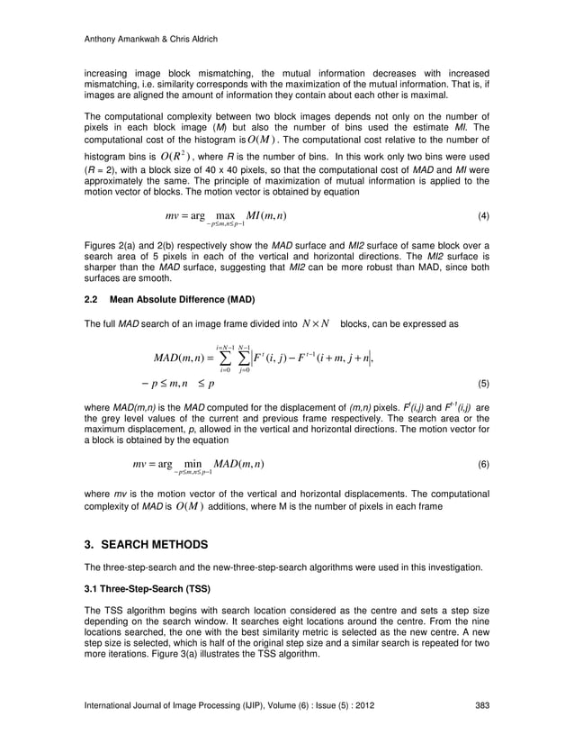 Robust Block-Matching Motion Estimation of Flotation Froth Using Mutual Information | PDF