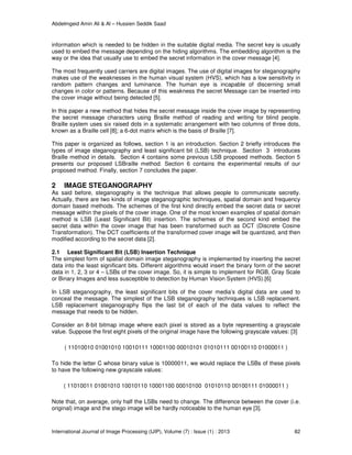 Image Steganography Technique By Using Braille Method of Blind People (LSBraille) | PDF