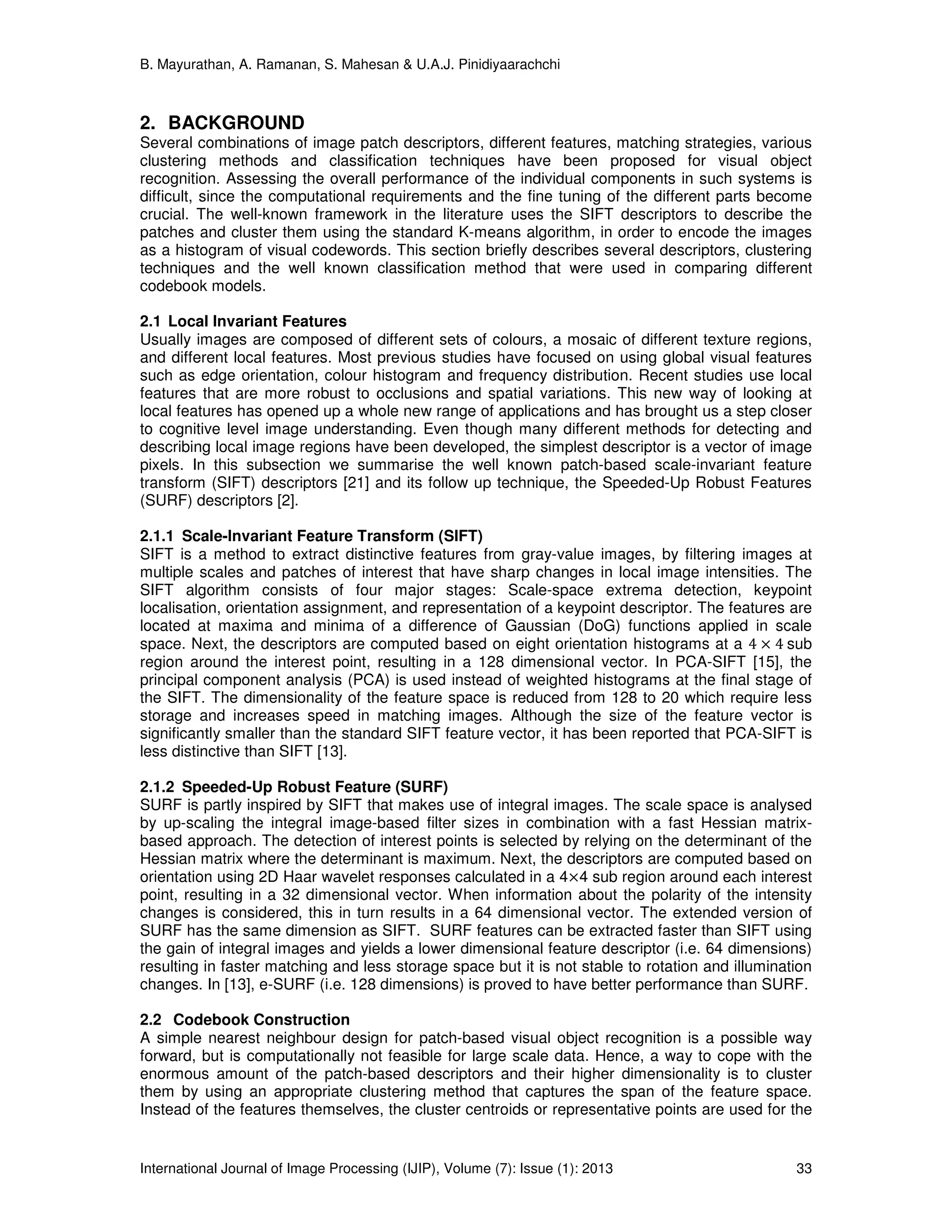 Speeded Up And Compact Visual Codebook For Object Recognition Pdf
