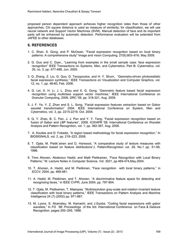 Recognition of Facial Expressions using Local Binary Patterns of Important Facial Parts | PDF