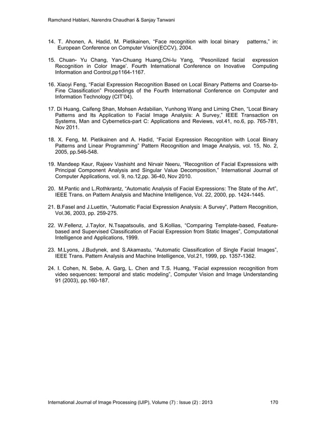 Recognition Of Facial Expressions Using Local Binary Patterns Of