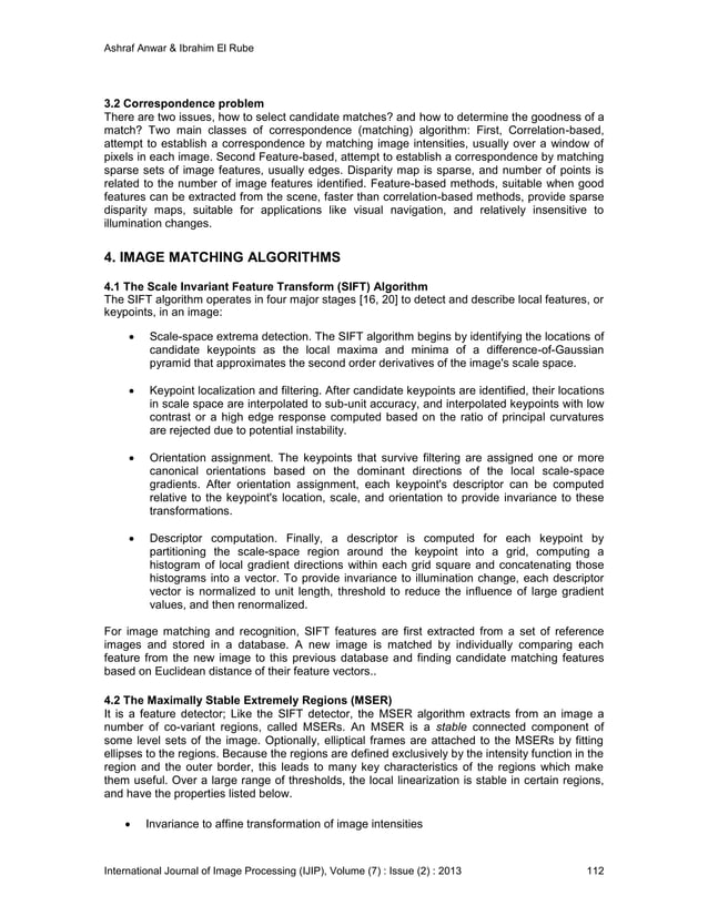 An Assessment Of Image Matching Algorithms In Depth Estimation Pdf 3788