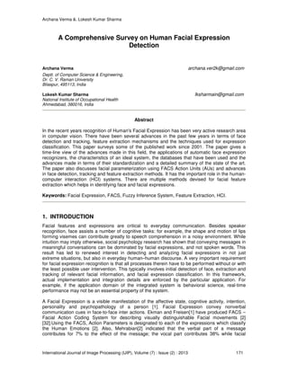 A Comprehensive Survey on Human Facial Expression Detection | PDF