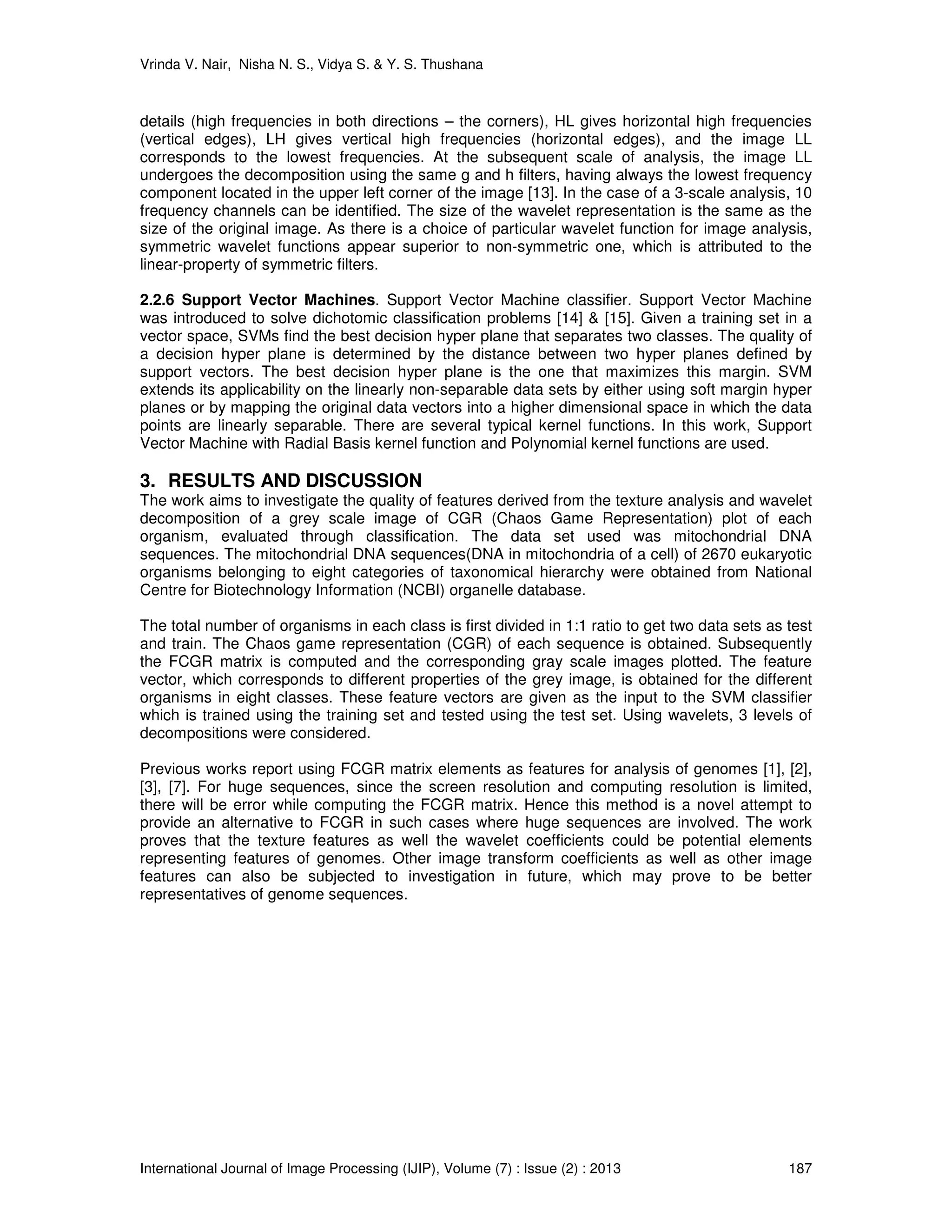 Texture features from Chaos Game Representation Images of Genomes | PDF