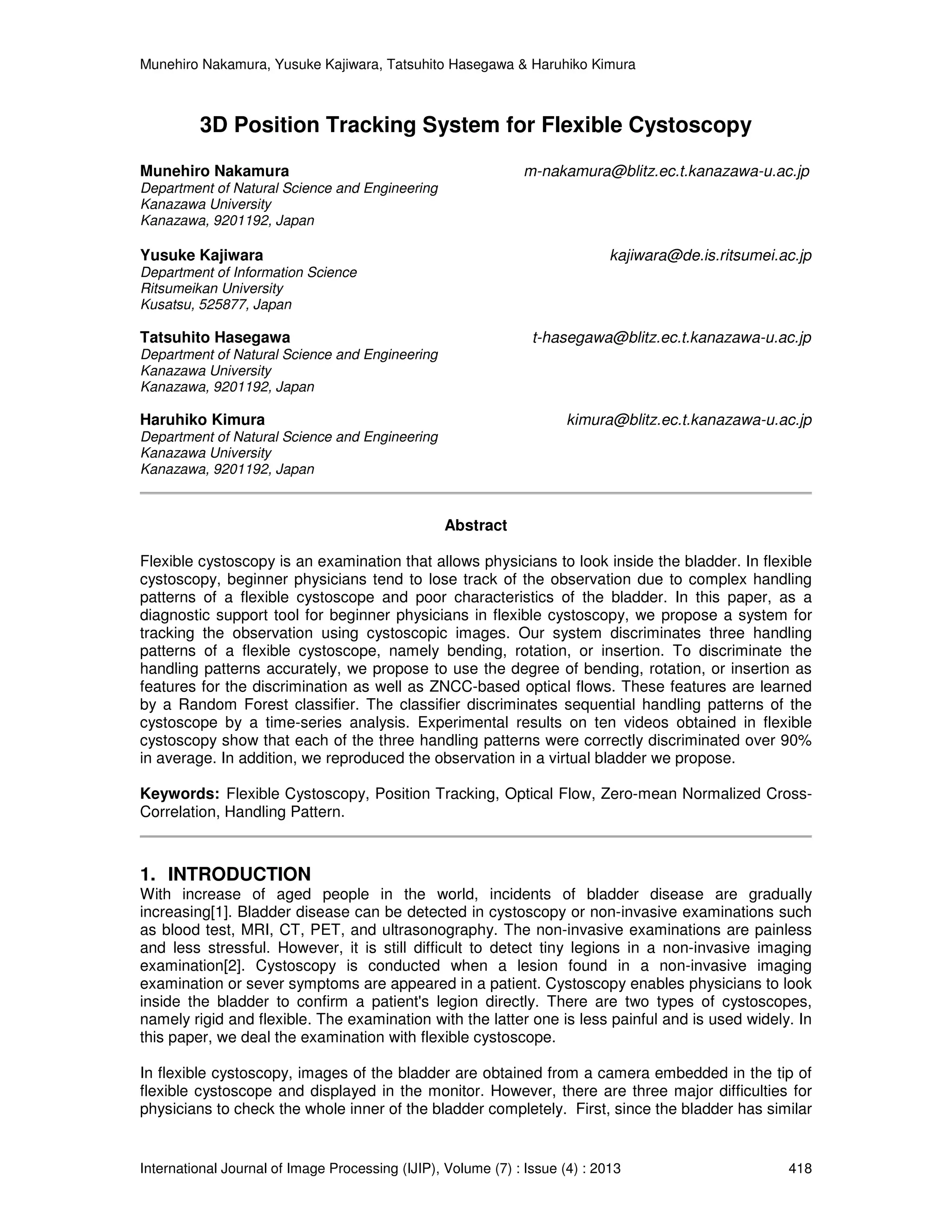 3d Position Tracking System For Flexible Cystoscopy Pdf 