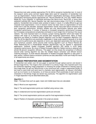 Faster Training Algorithms in Neural Network Based Approach For Handwritten Text Recognition | PDF