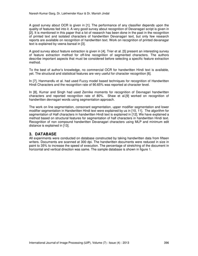 Recognition of Offline Handwritten Hindi Text Using SVM | PDF