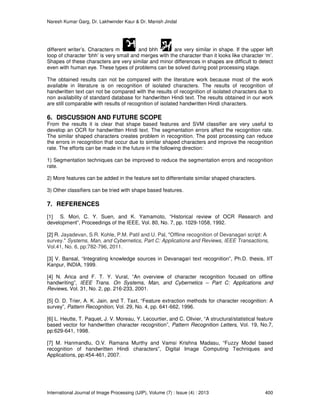 Recognition of Offline Handwritten Hindi Text Using SVM | PDF