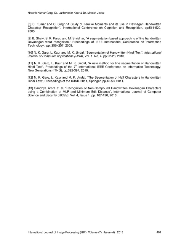 Recognition of Offline Handwritten Hindi Text Using SVM | PDF