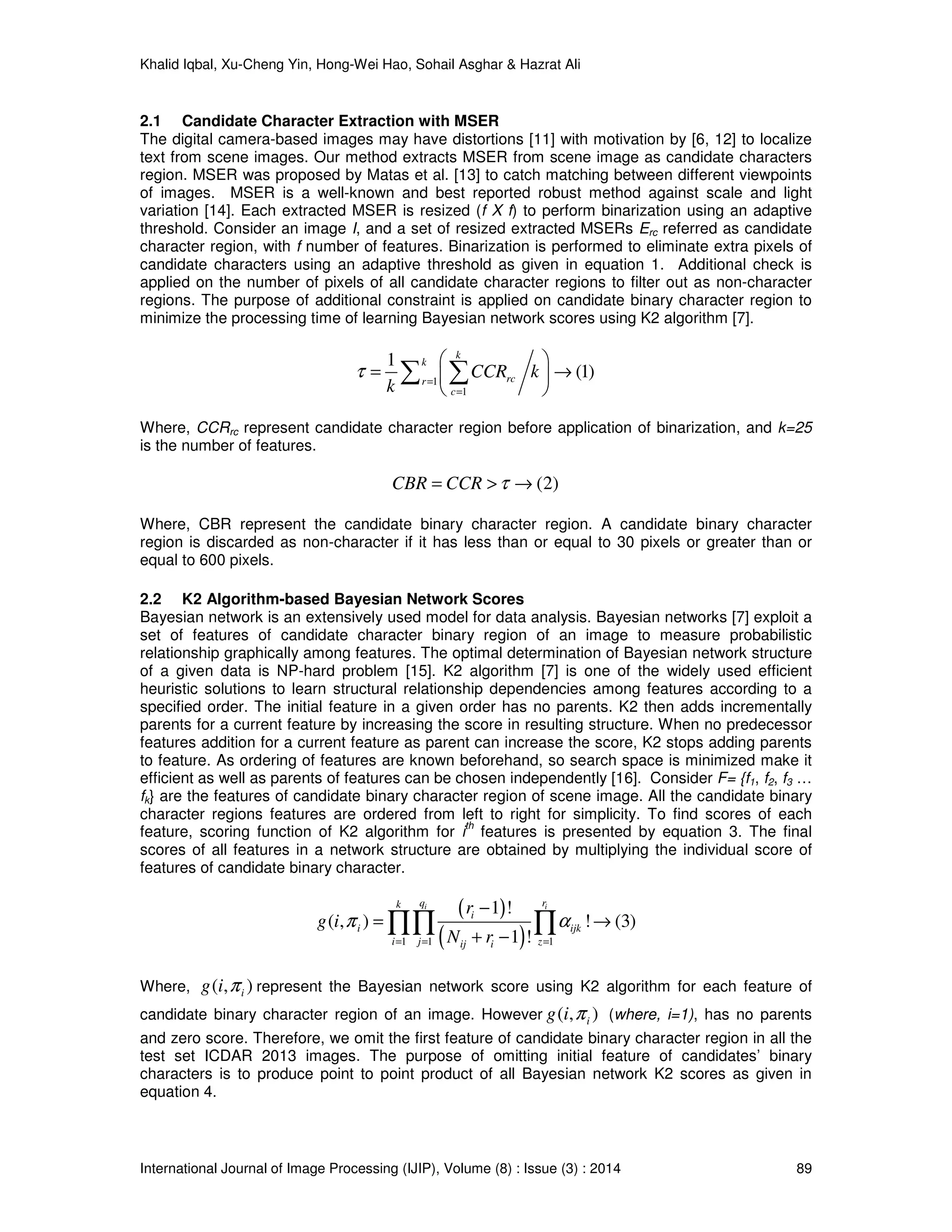 K2 Algorithm Based Text Detection With An Adaptive Classifier Threshold Pdf 