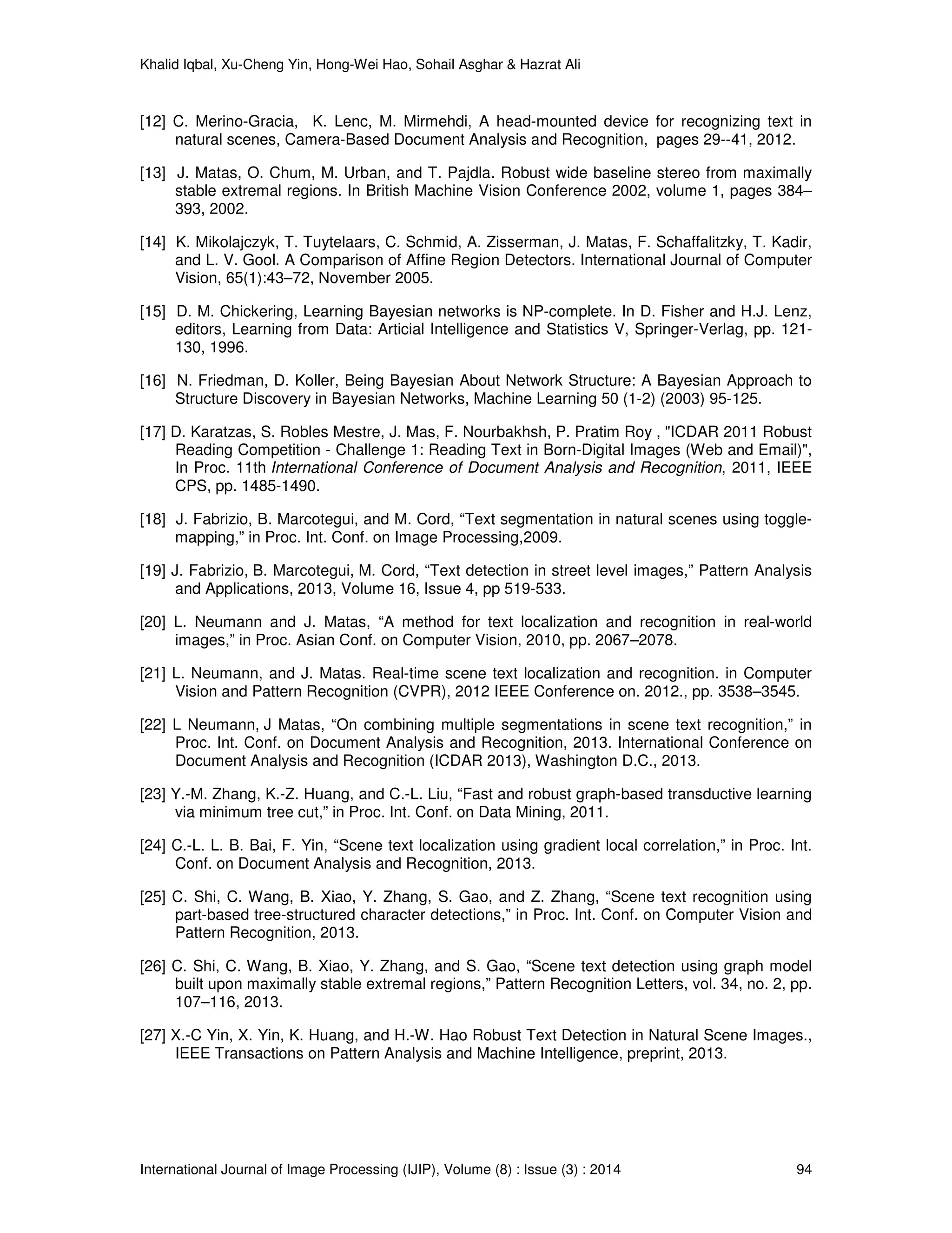 K2 Algorithm Based Text Detection With An Adaptive Classifier Threshold 