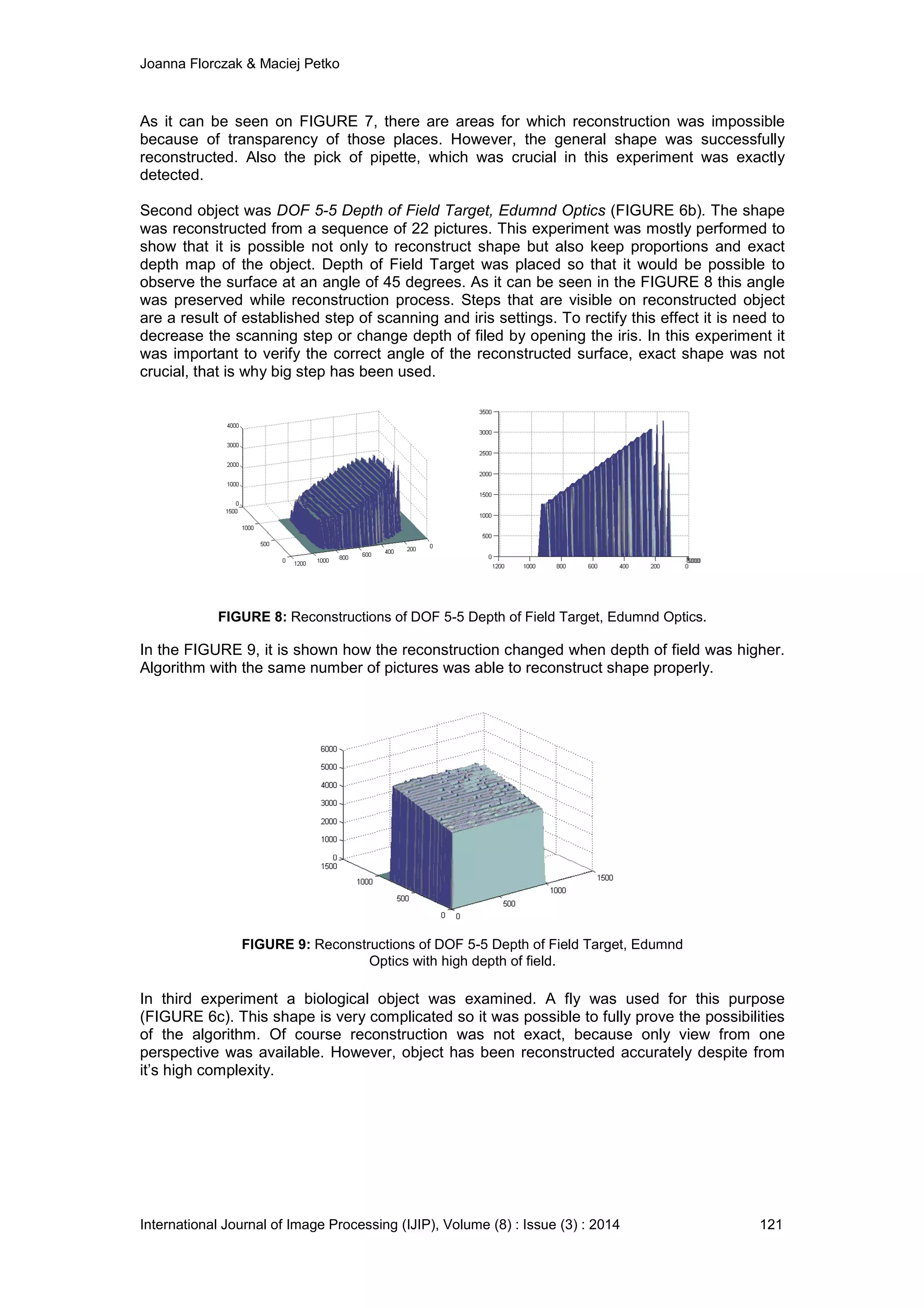 Usage of Shape From Focus Method For 3D Shape Recovery And ...