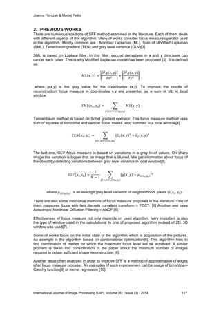 Usage of Shape From Focus Method For 3D Shape Recovery And ...
