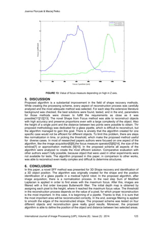 Usage of Shape From Focus Method For 3D Shape Recovery And ...