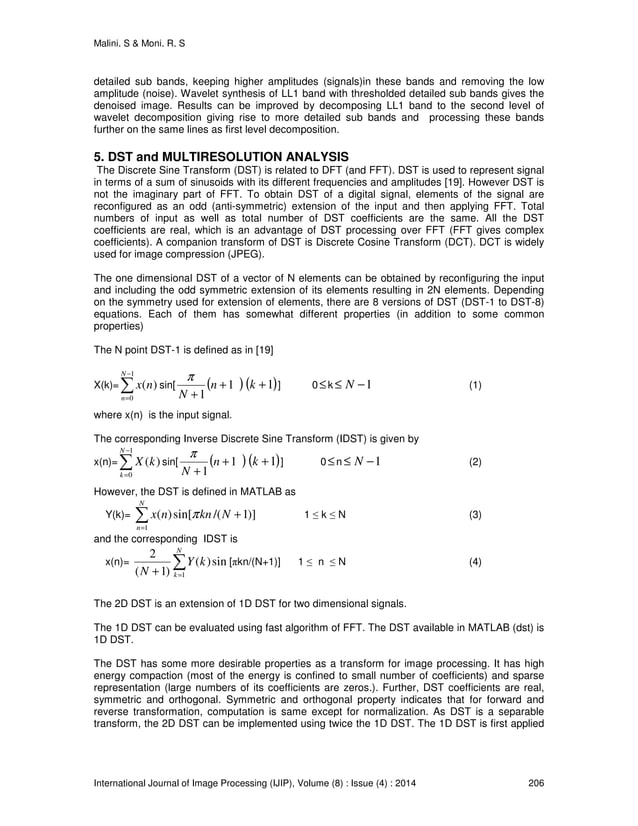 Use of Discrete Sine Transform for A Novel Image Denoising Technique | PDF