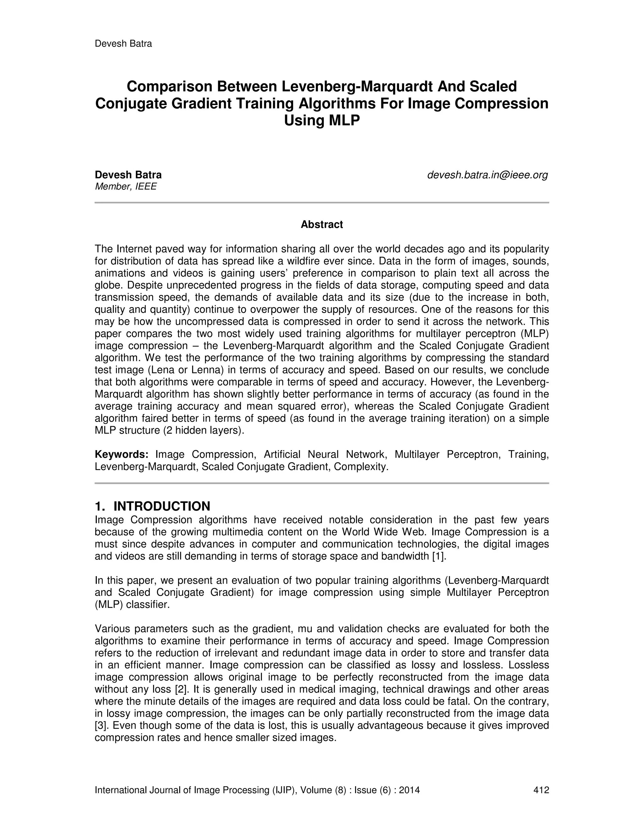 Comparison Between Levenberg-Marquardt And Scaled Conjugate Gradient ... Comparison Between Levenberg-Marquardt And Scaled Conjugate Gradient ...