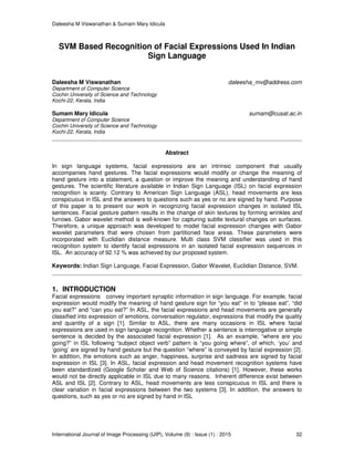 Ijip 965SVM Based Recognition of Facial Expressions Used In Indian Sign ...