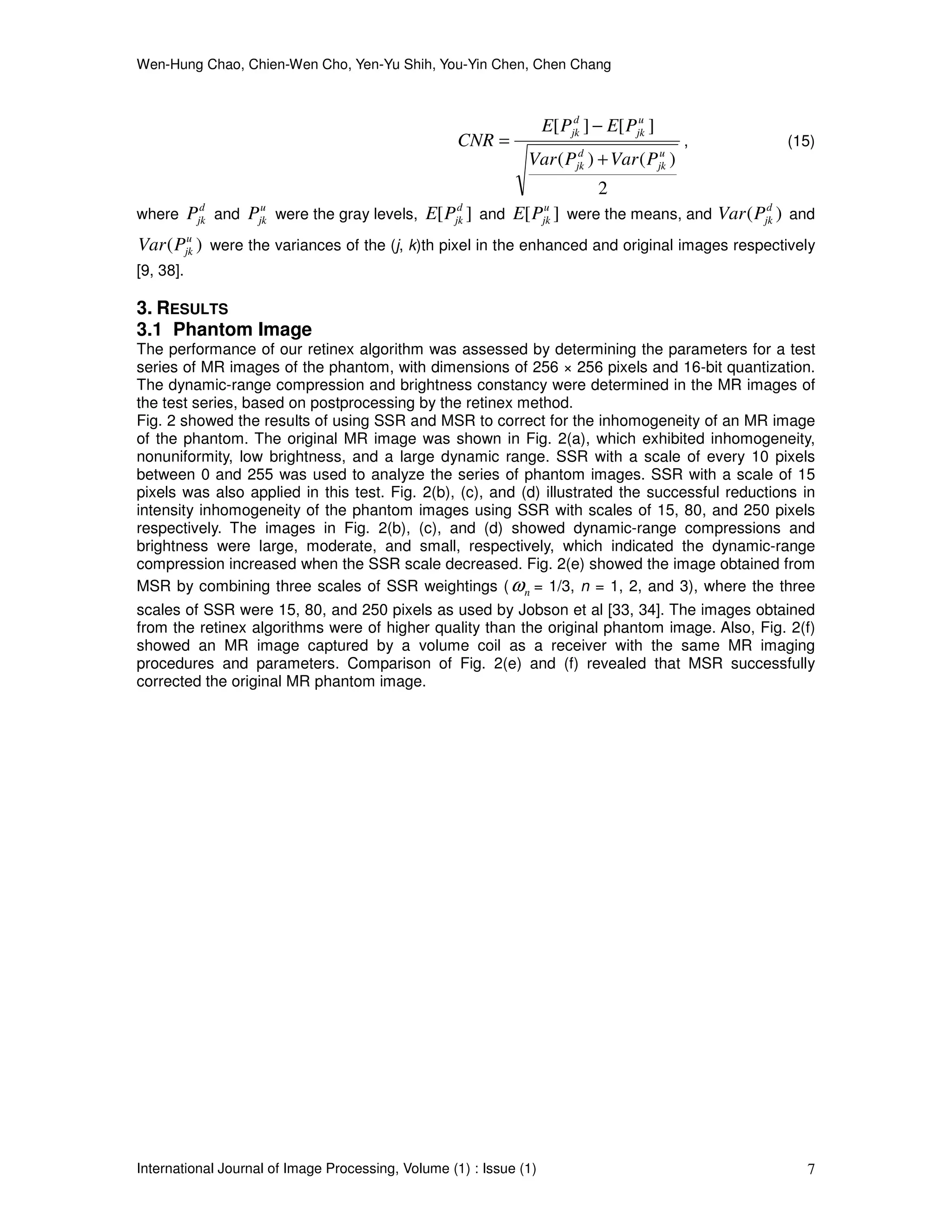 Correction of Inhomogeneous MR Images Using Multiscale Retinex | PDF