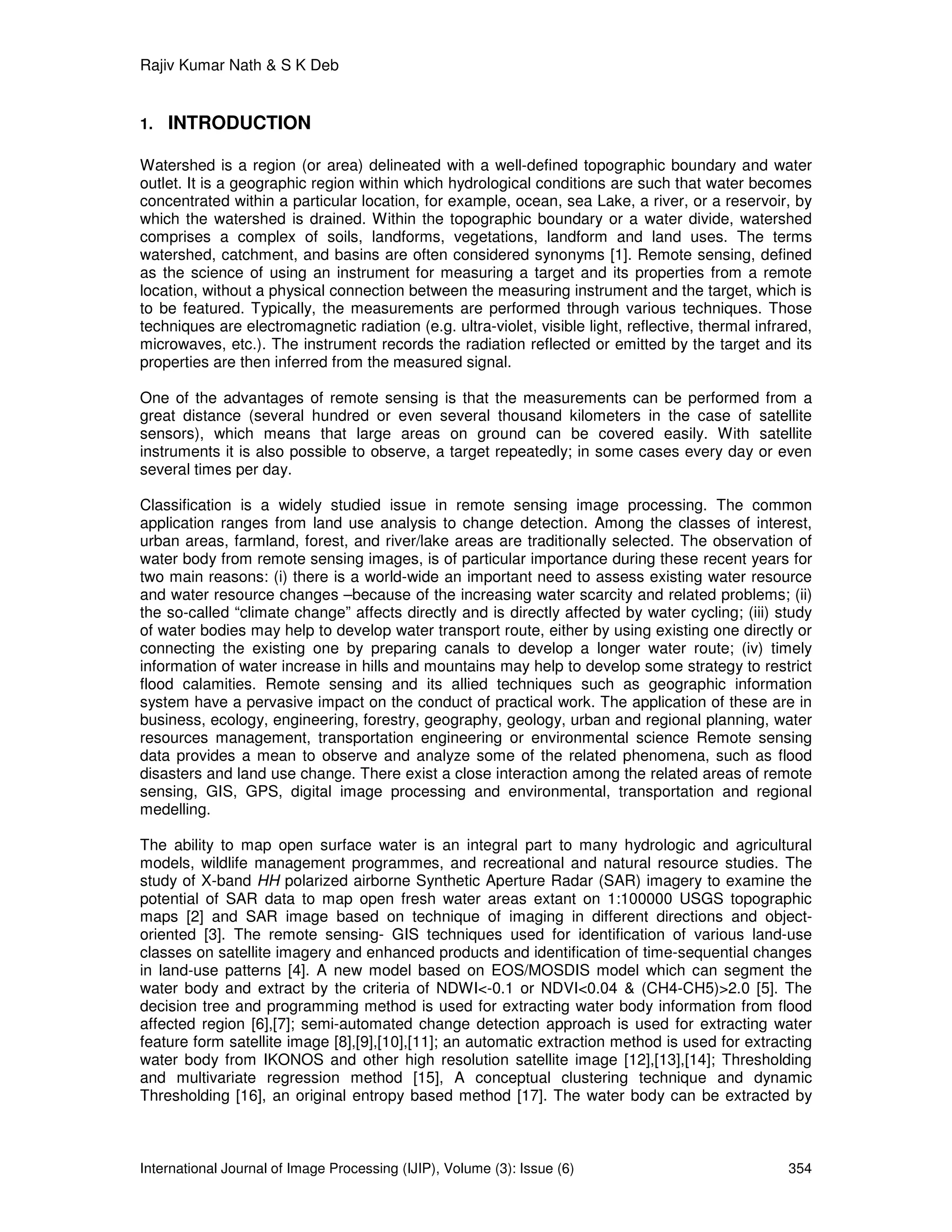 Water-Body Area Extraction From High Resolution Satellite Images-An ...