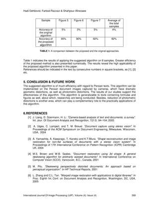 A Novel Method for De-warping in Persian document images captured by cameras | PDF