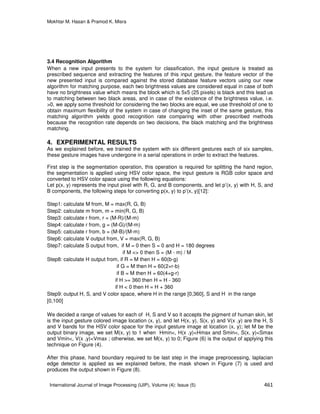 HSV Brightness Factor Matching for Gesture Recognition System | PDF