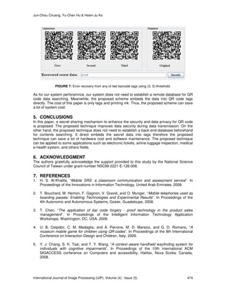 A Novel Secret Sharing Technique Using QR Code | PDF