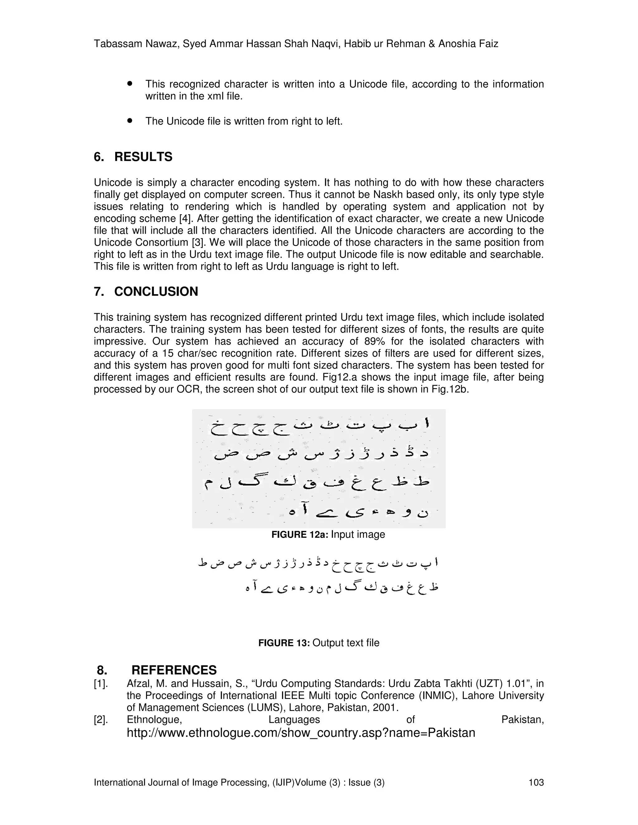 Optical Character Recognition System For Urdu Naskh Fontusing Pattern