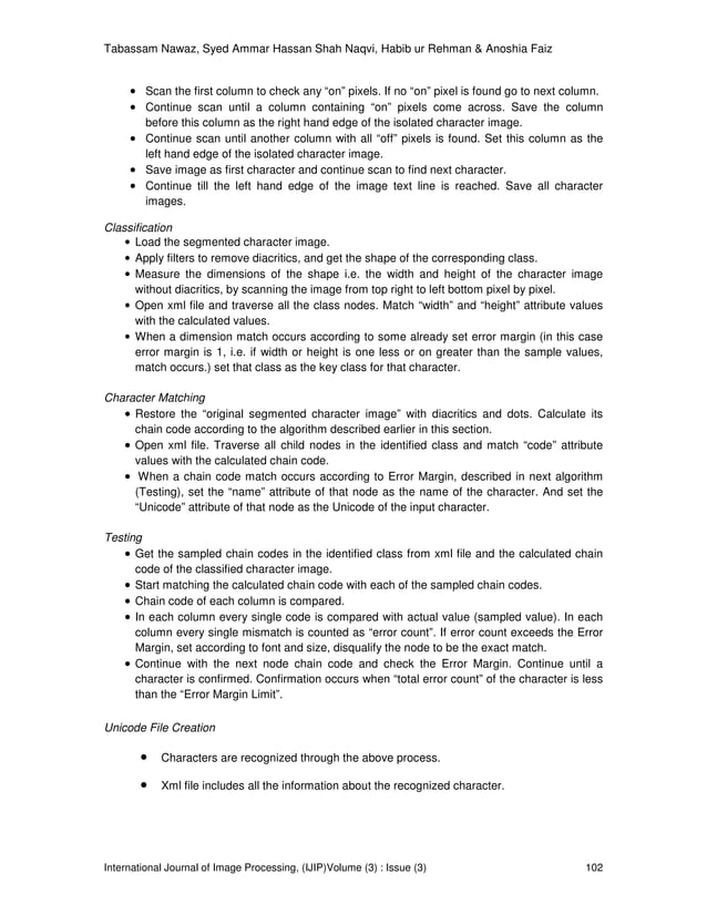 Optical Character Recognition System For Urdu Naskh Fontusing Pattern Matching Technique Pdf