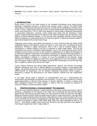 A Novel Approach for Cancer Detection in MRI Mammogram Using Decision Tree Induction and BPN | PDF