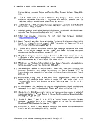 Video Audio Interface for recognizing gestures of Indian sign Language ...