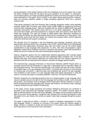 Video Audio Interface for recognizing gestures of Indian sign Language ...