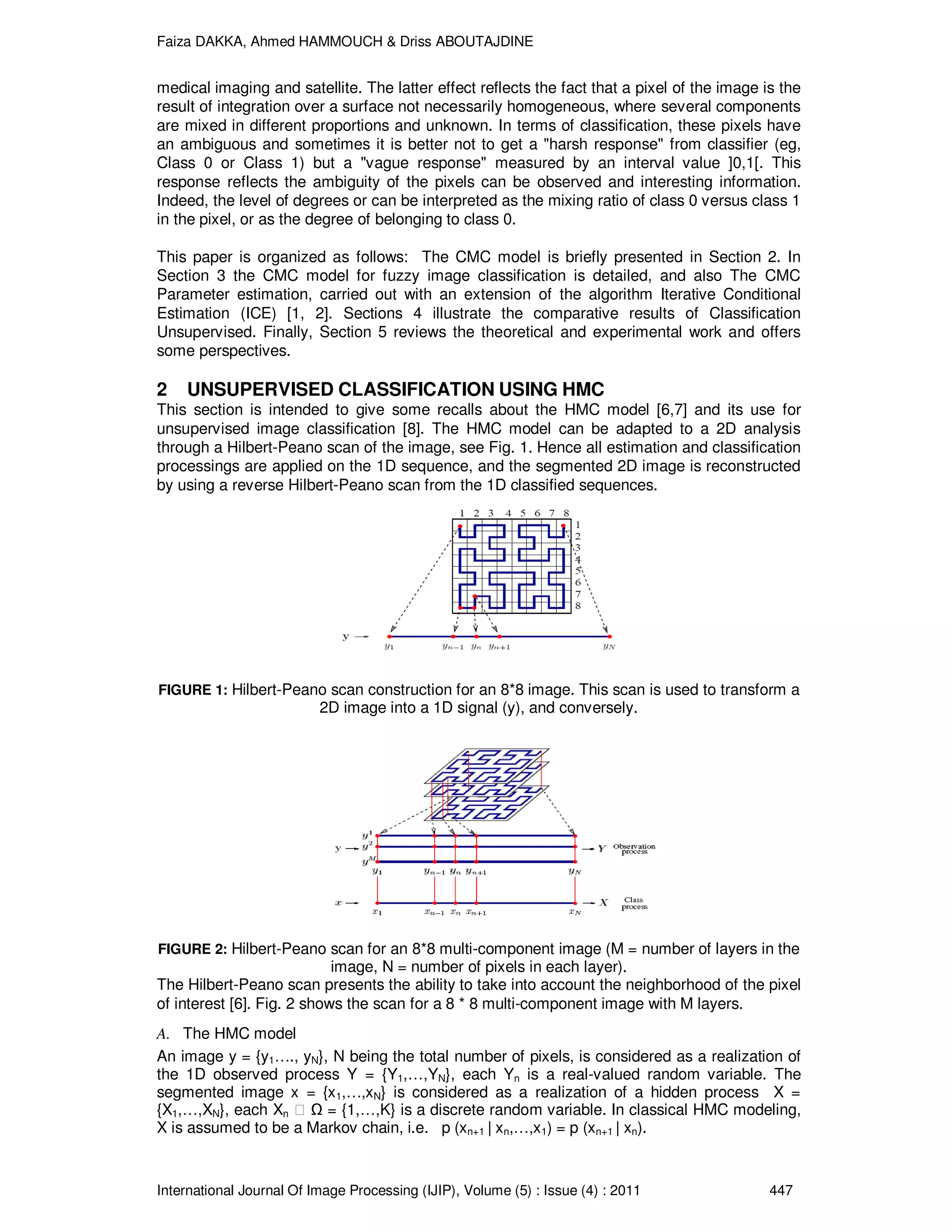 Unsupervised Multispectral Image Classification By Fuzzy Hidden Markov Chains Model For Spothrv