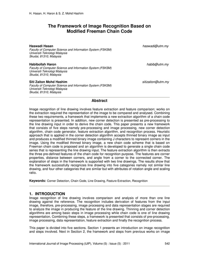 The Framework of Image Recognition based on Modified Freeman Chain Code | PDF | Graphics ...