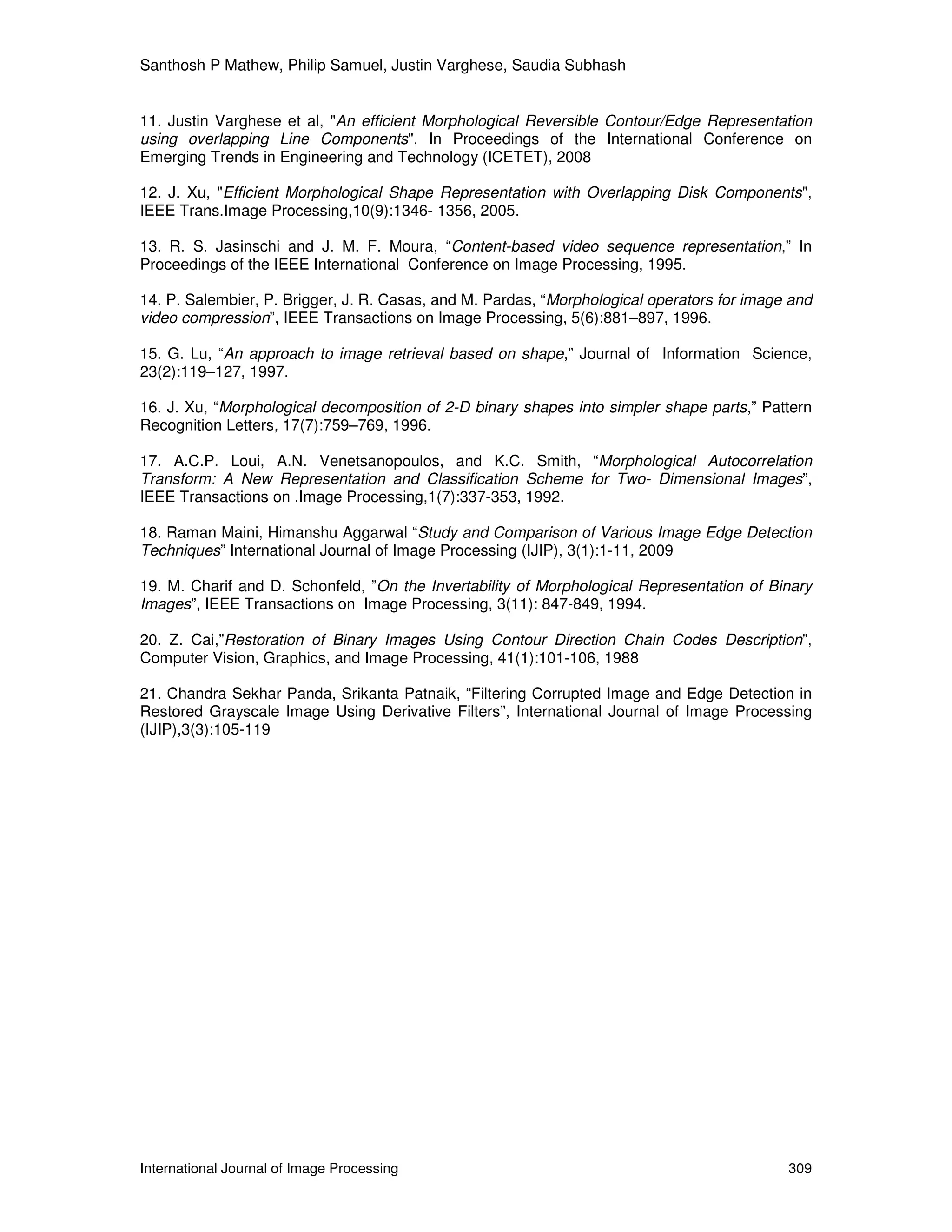 Enhanced Morphological Contour Representation and Reconstruction using Line Segments | PDF