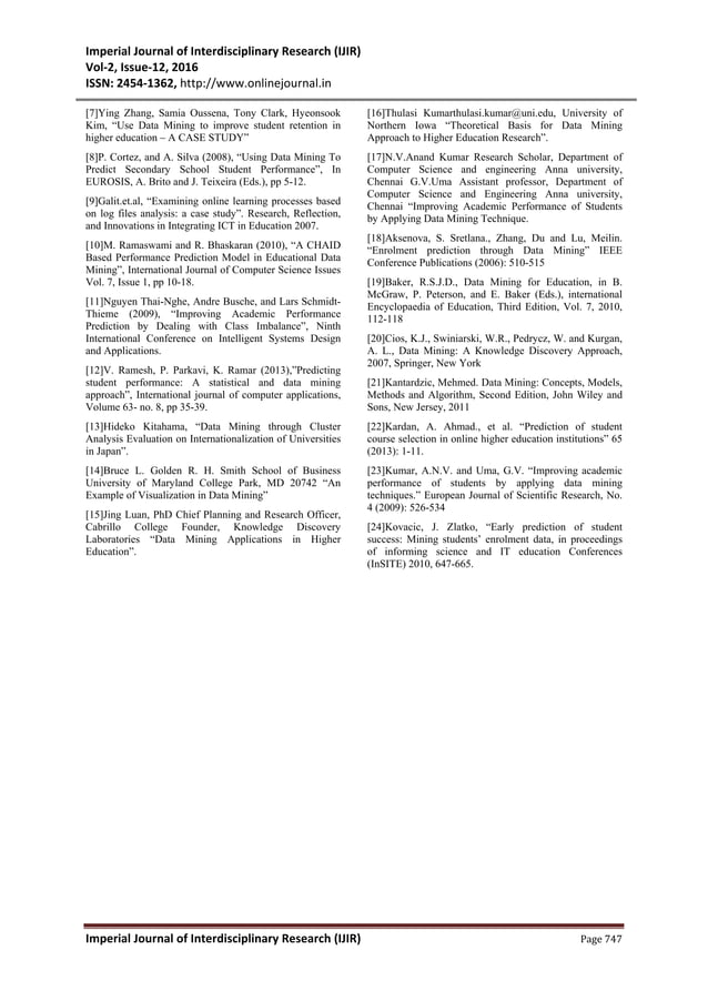 Recognition of Slow Learners Using Classification Data Mining Techniques | PDF