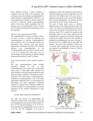 Estimation of Crop water Requirement for Kolar Taluk Sub watershed ...