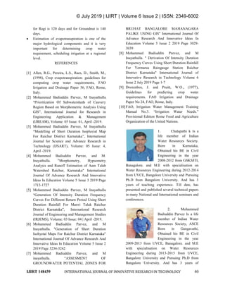 Estimation of Crop water Requirement for Kolar Taluk Sub watershed ...