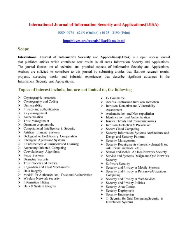 International Journal of Network Security & Its Applications (IJNSA) | PDF