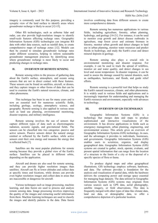 Efficiency and Capability of Remote Sensing (RS) and Geographic ...