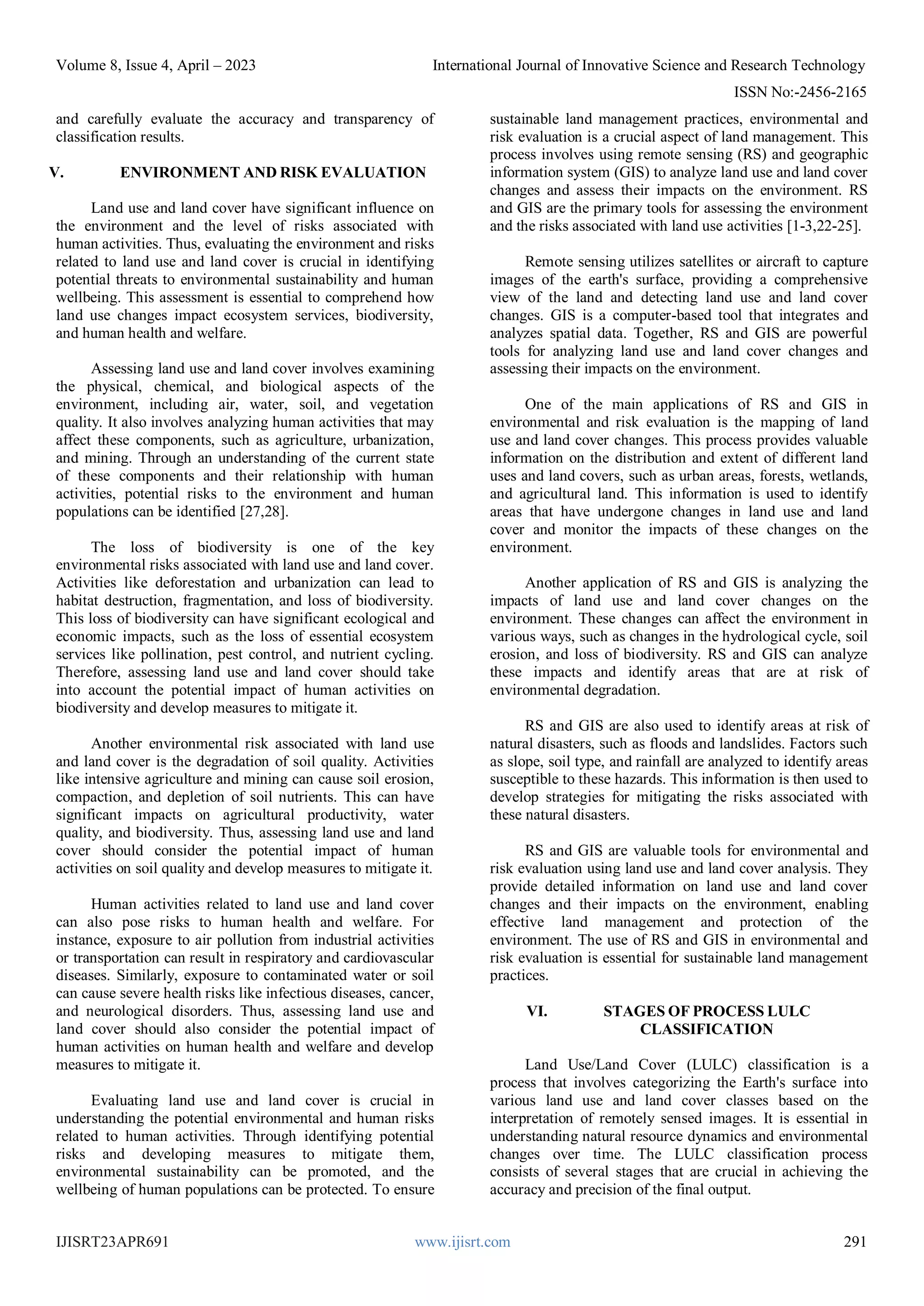 Effectiveness and Capability of Remote Sensing (RS) and Geographic ...