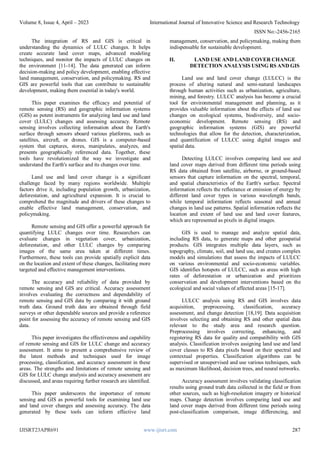 Effectiveness and Capability of Remote Sensing (RS) and Geographic Information Systems (GIS): A ...