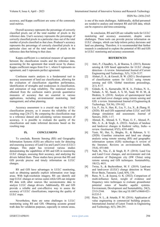 Effectiveness and Capability of Remote Sensing (RS) and Geographic ...