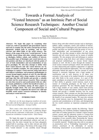 IJISRt vested Sujay Rao interests full paper.pdf