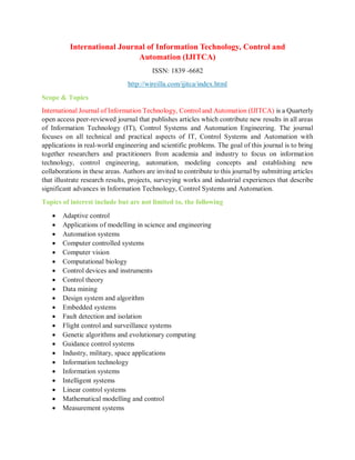 The International Journal of Information Technology, Control and ...