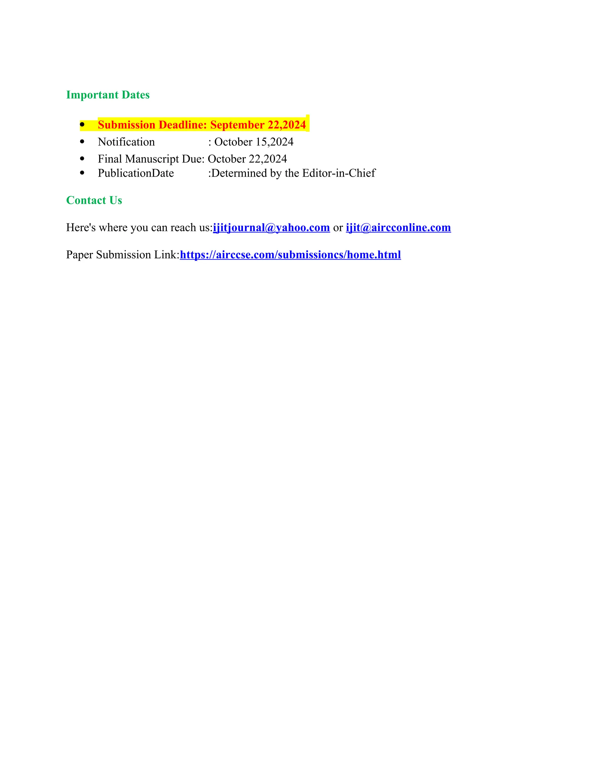 International Journal on Information Theory (IJIT) | PDF