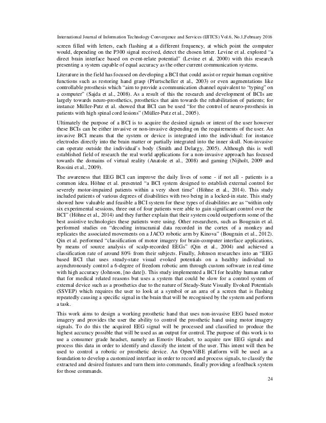 A LOW COST EEG BASED BCI PROSTHETIC USING MOTOR IMAGERY | PDF